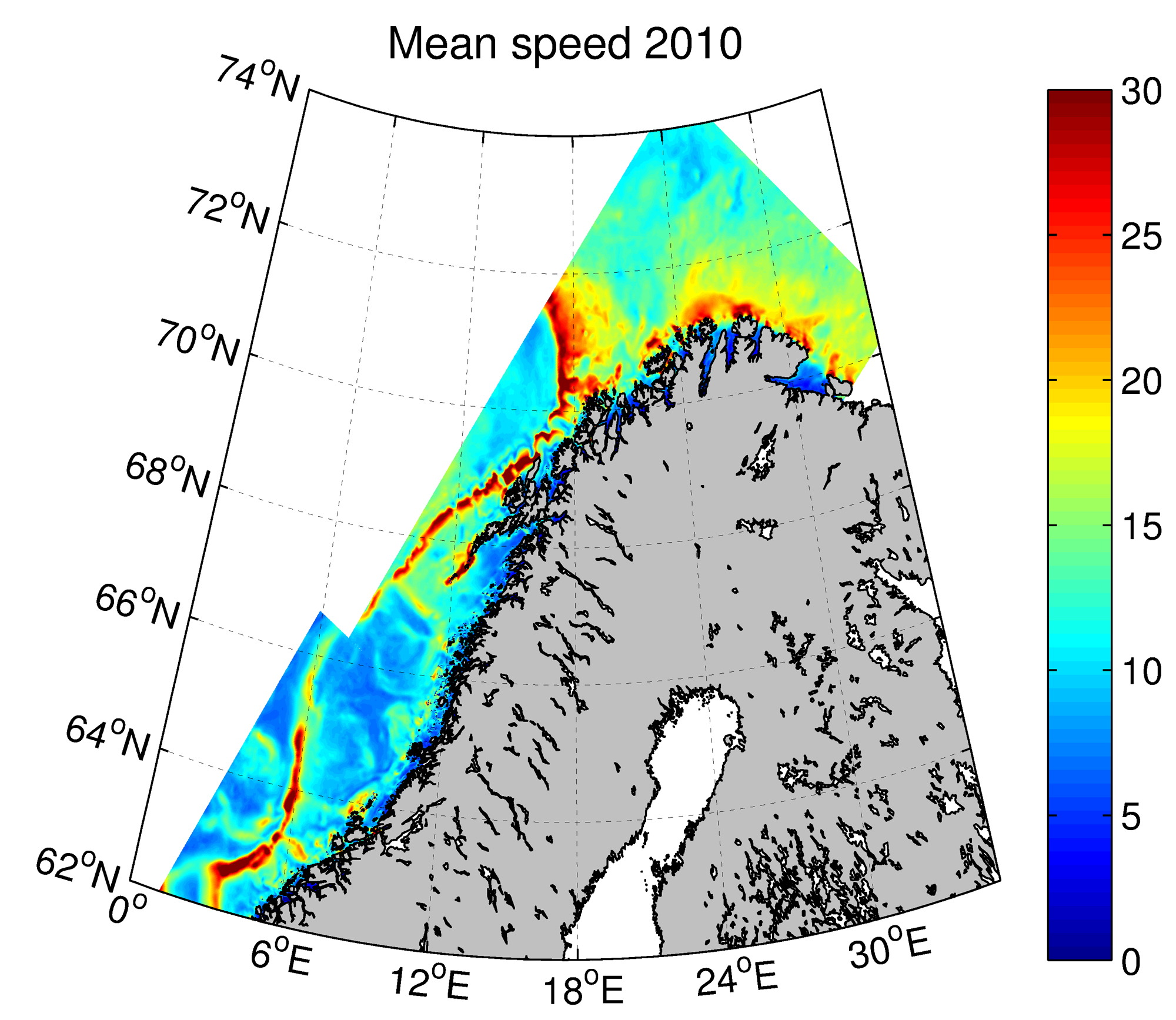 Modelling of bottom currents | Mareano - The Sea in Maps and Pictures